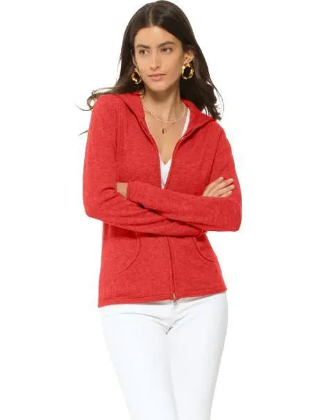 MONTICELLI CASHMERE Pure Cashmere Double Zip Hoodie - Red