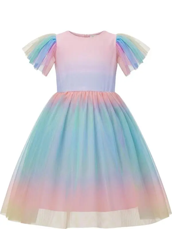 MIA BELLE GIRLS Flutter Sleeve Party Dress - Pink