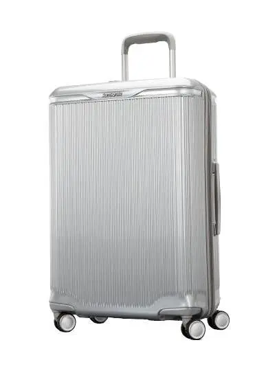 SAMSONITE Silhouette 18 Hardside Expandable 25" Checked Spinner - Metallic Silver