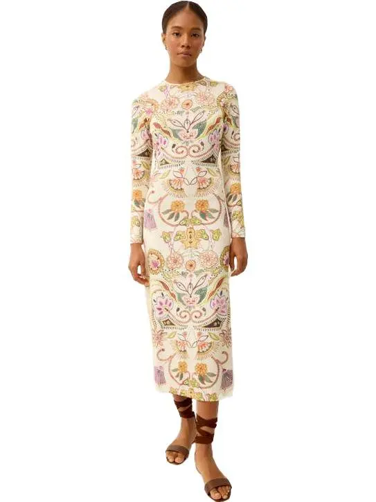 MARIE OLIVER Printed Fitted A-line Dress - Haven