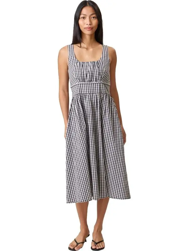 KINDRED BRAVELY Gracie Poplin Nursing Midi Dress - Black & White Gingham