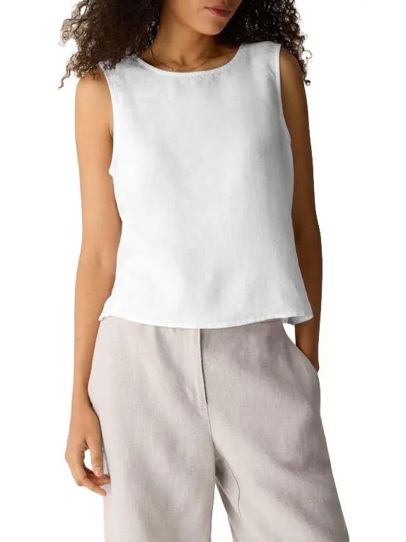 Eileen Fisher Organic Linen Shell - White