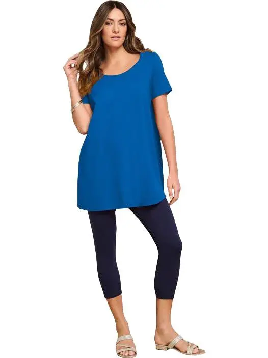ROAMAN'S Cotton Ultimate Scoopneck Swing Tunic - Vivid Blue