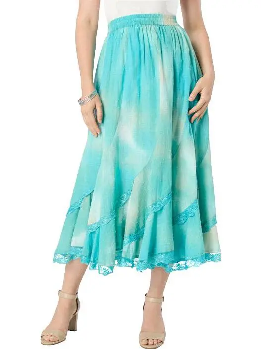 ROAMAN'S Lace-trimmed Skirt - Ocean Soft Mist