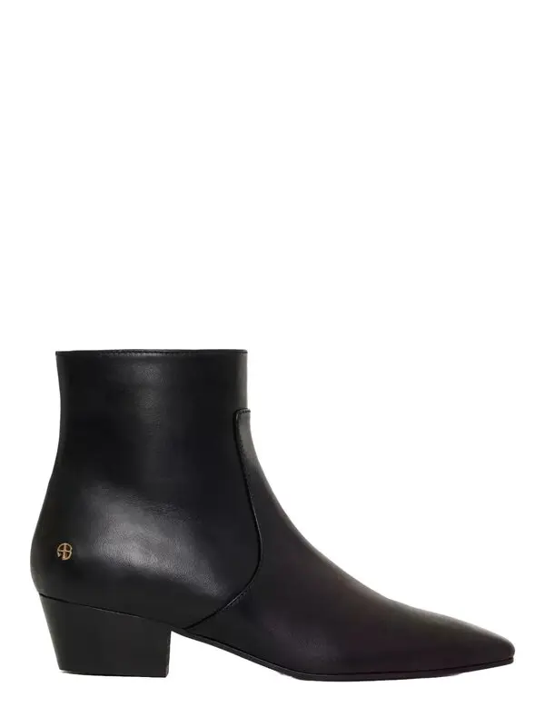 ANINE BING Pointed-toe Low-heel Boots - Black