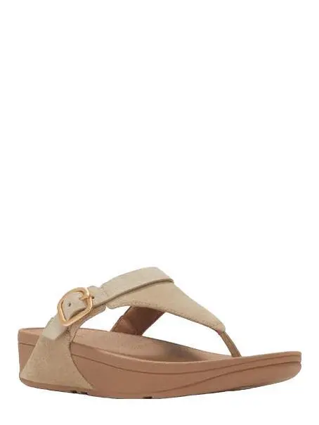 Fitflop Lulu Buckle Suede Toe-post Sandals - Cappuccino