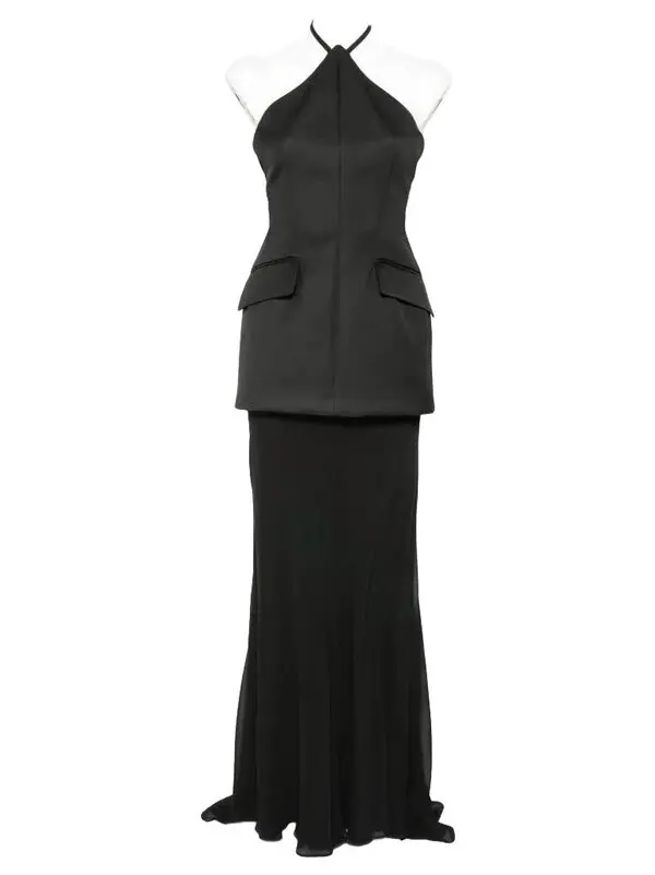Sportmax Spxpinne Halterneck Maxi Dress - Black