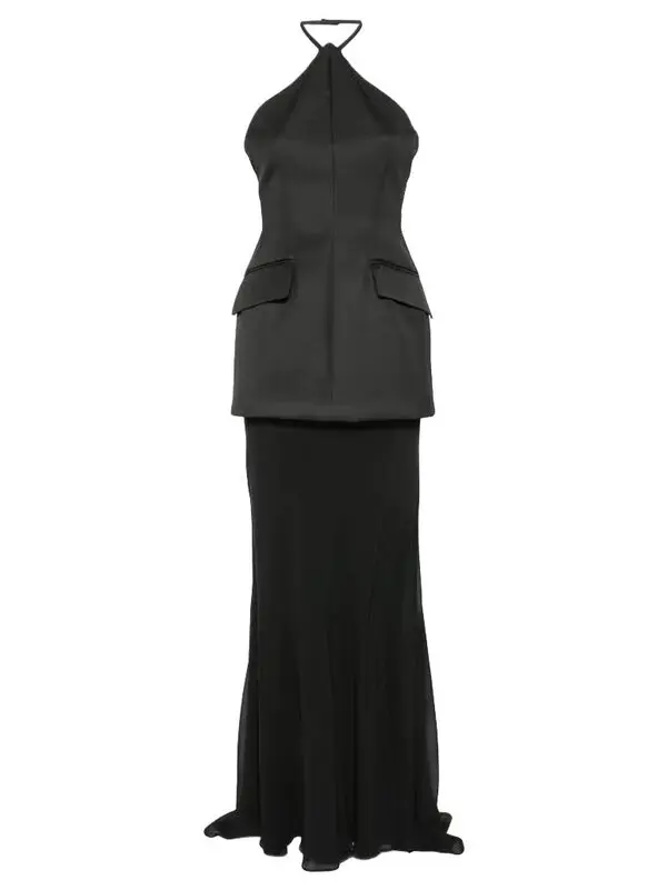 Sportmax Spxpinne Halterneck Maxi Dress - Black