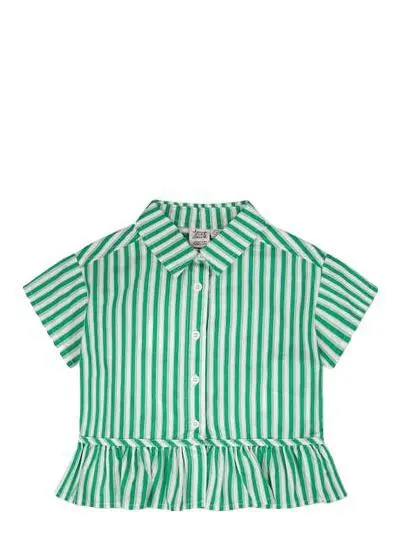 DEUX PAR DEUX Striped Button Down Shirt - Green Stripes