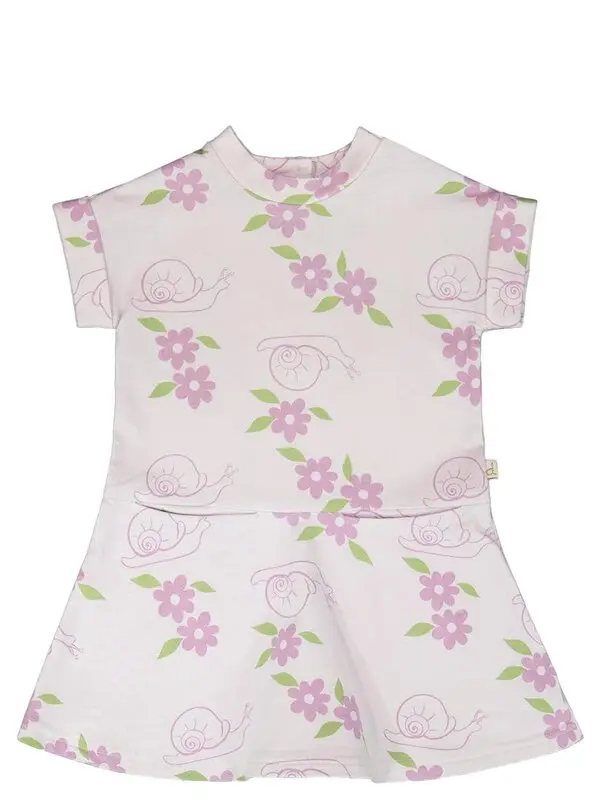 DEUX PAR DEUX French Terry Snails Print Dress - Lilac Snails Print