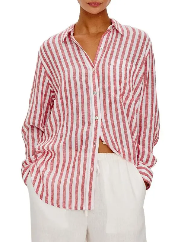 Rails Giada Stripe Linen-blend Button-up Shirt - Ravello Stripe