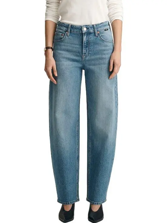 MAVI Nica High-waist Barrel Leg Jeans - Light Brushed Classic Blue