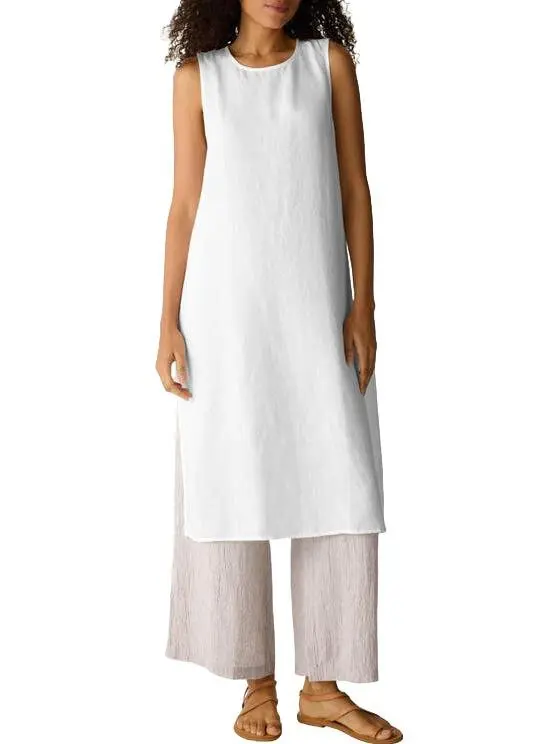 Eileen Fisher Longline Organic Linen Tunic - White