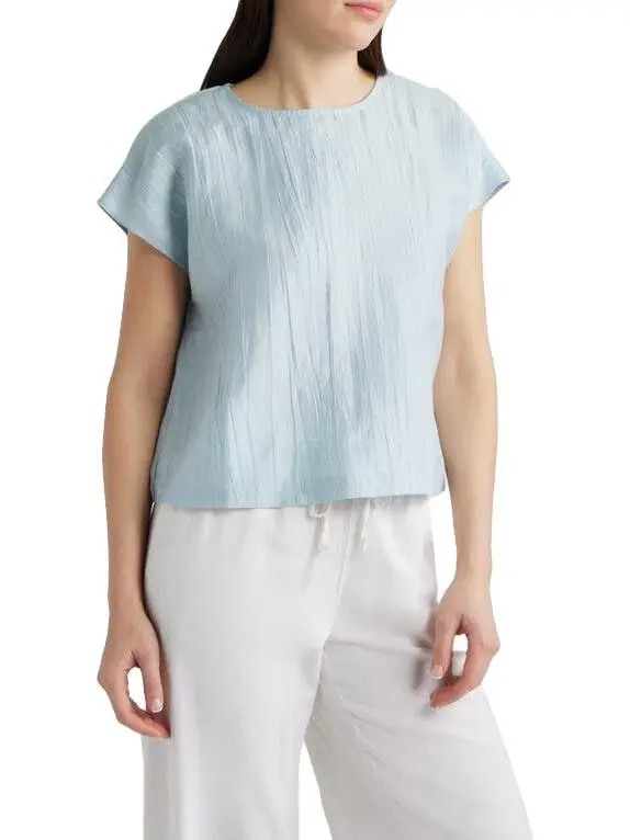 Eileen Fisher Round Neck Square Top - Breeze