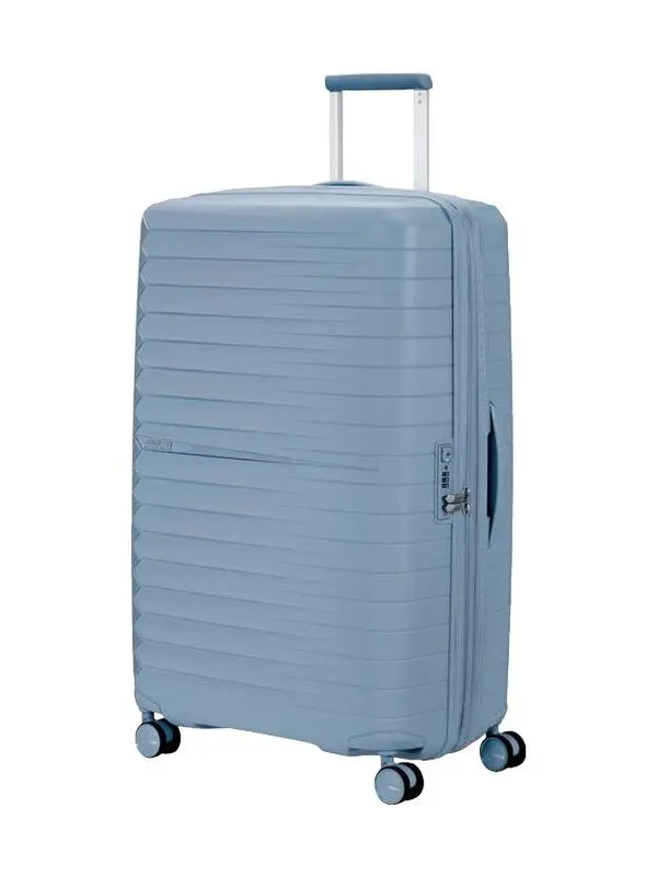 AMERICAN TOURISTER Fastfoward Expandable Hardside 30-inch Checked Spinner - Steel Blue