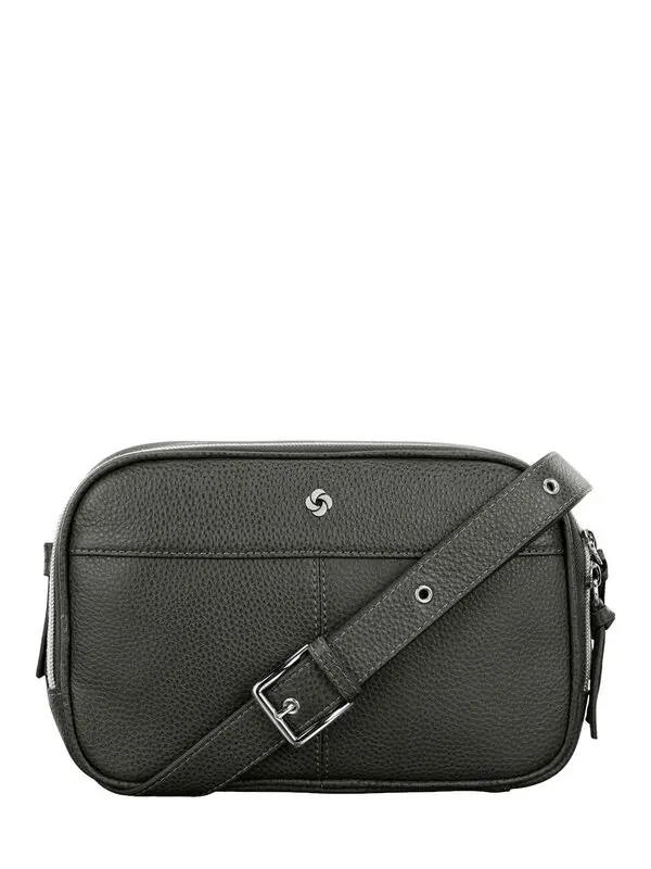 SAMSONITE Leather Crossbody Bag - Olive