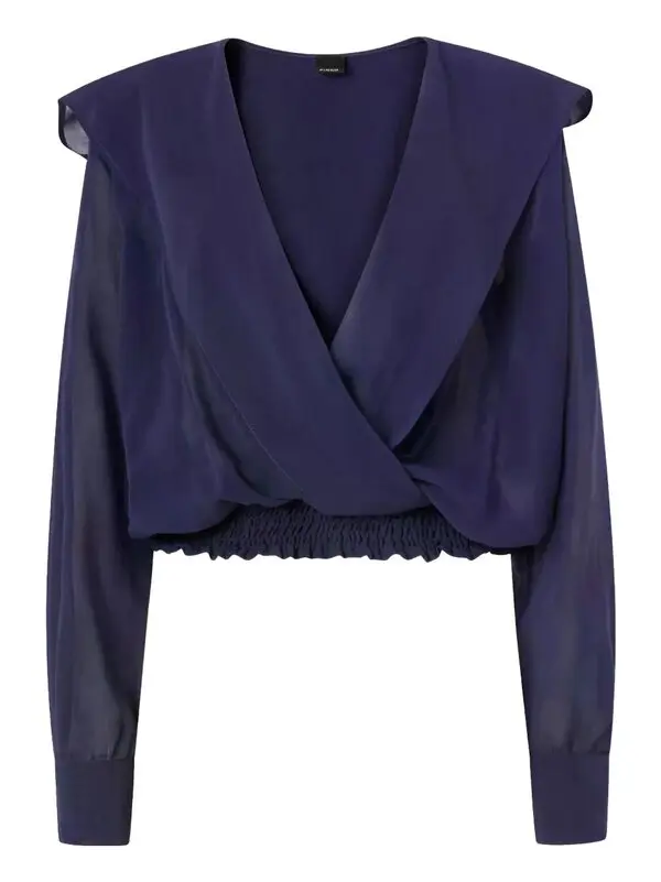 Pinko V-neck Shirred Top - Blue