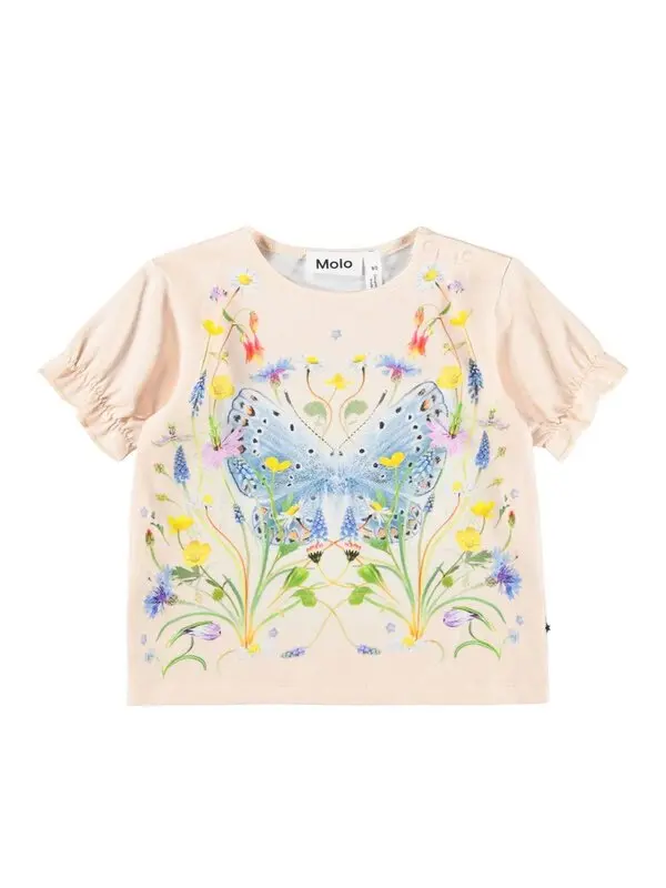 MOLO Eline Short Sleeve T-shirt With Butterfly And Floral Print - Multi