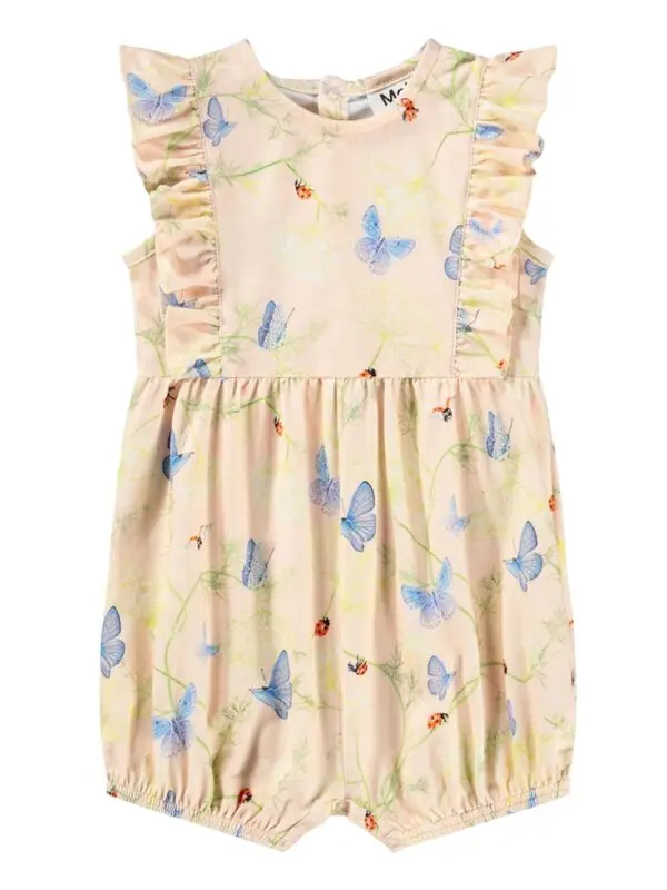 MOLO Felicia' Organic Cotton Butterfly Print Bodysuit Short - Multi