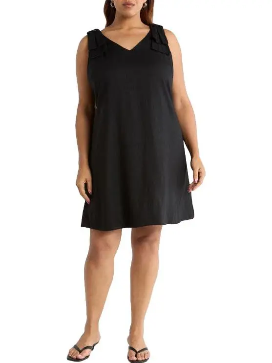 CECE DUPRAZ V-neck Sleeveless Minidress - Rich Black