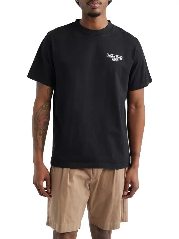 SERVICE WORKS Pigment Dyed Organic Cotton T-shirt - Black