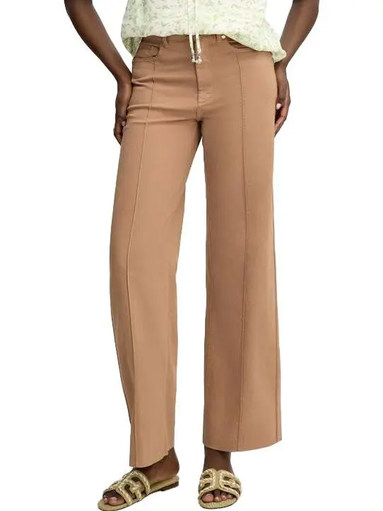 Sam Edelman Pintuck Wide Leg Trouser Jeans - Dune