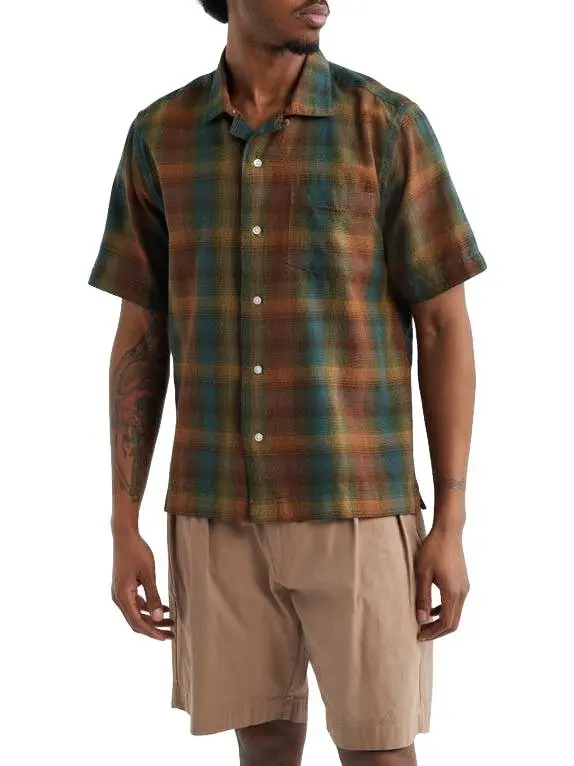 SERVICE WORKS Plaid Resort Shirt - Brown