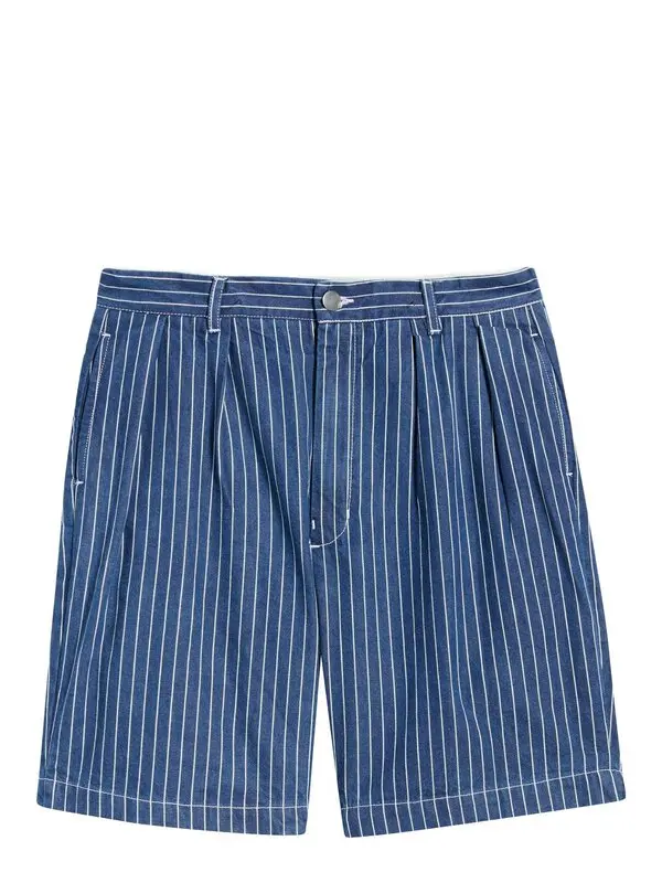 SERVICE WORKS Part Timer Pinstripe Shorts - Navy Stripe
