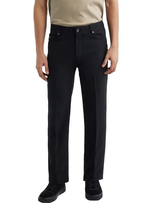 Emporio Armani Five-pocket Seersucker Pants - Solid Black