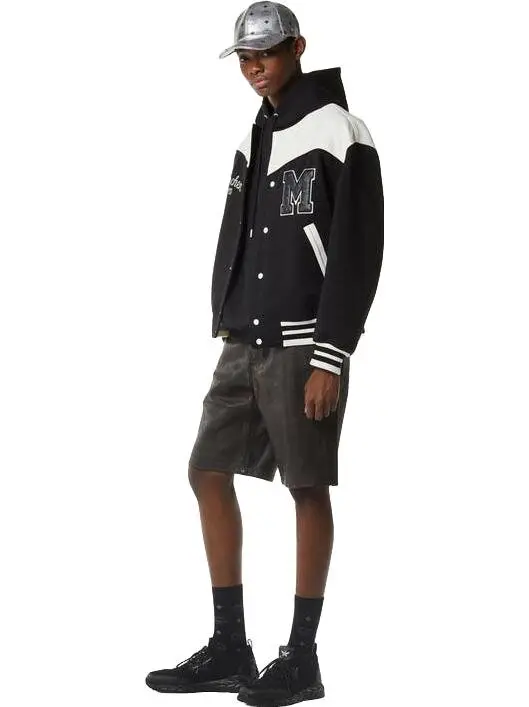 Mcm Munchen Ponte Varsity Jacket - Black And White