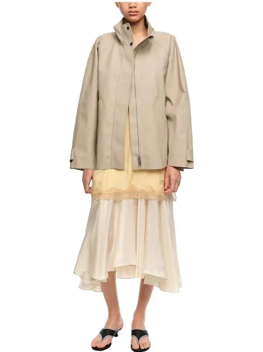 Bimba Y Lola Fluid High Neck Trench Coat - Stone