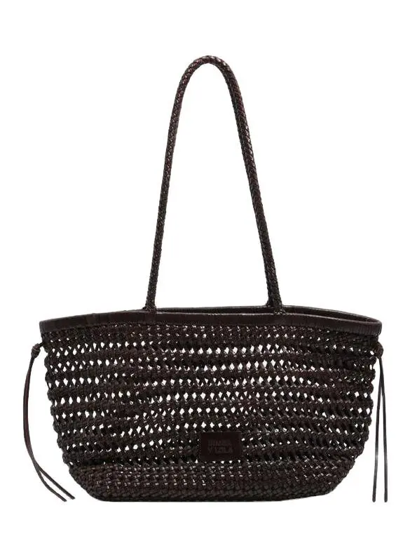 Bimba Y Lola Plaited Leather Shopper - Dark Brown