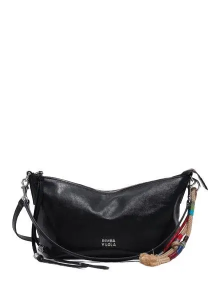 Bimba Y Lola Leather Trapecio Bag - Black