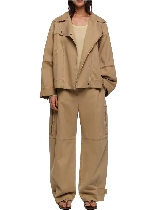 Bimba Y Lola Washed Double-breasted Jacket - Camel