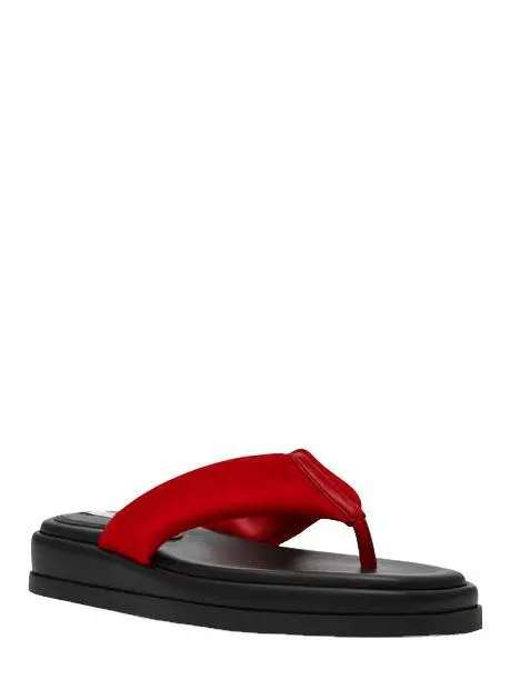 Steve Madden Bella Thong Platform Slide Sandal - Red Suede
