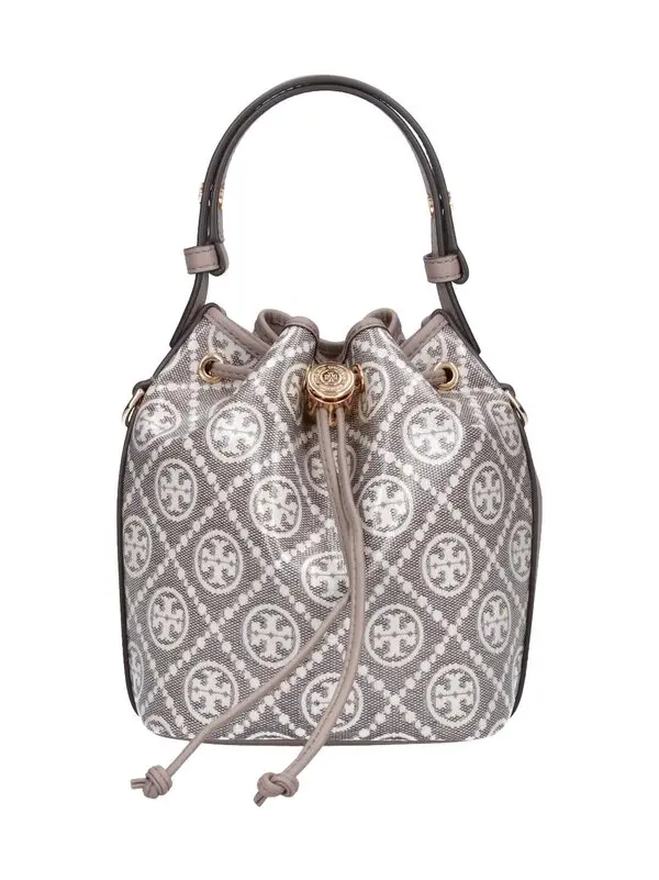 Tory Burch T Monogram Bucket Bag - Gray