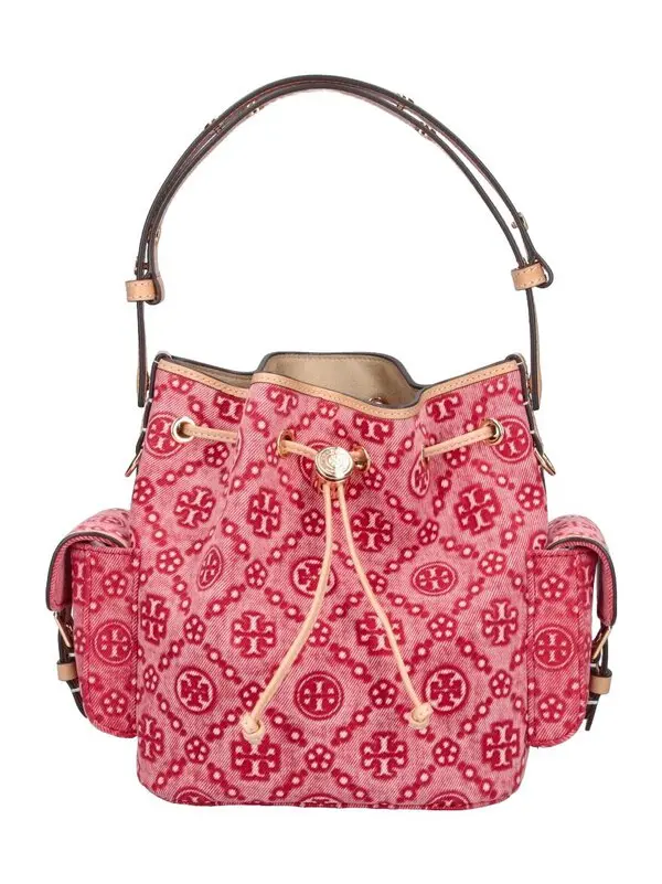 Tory Burch T Monogram Bucket Bag - Red
