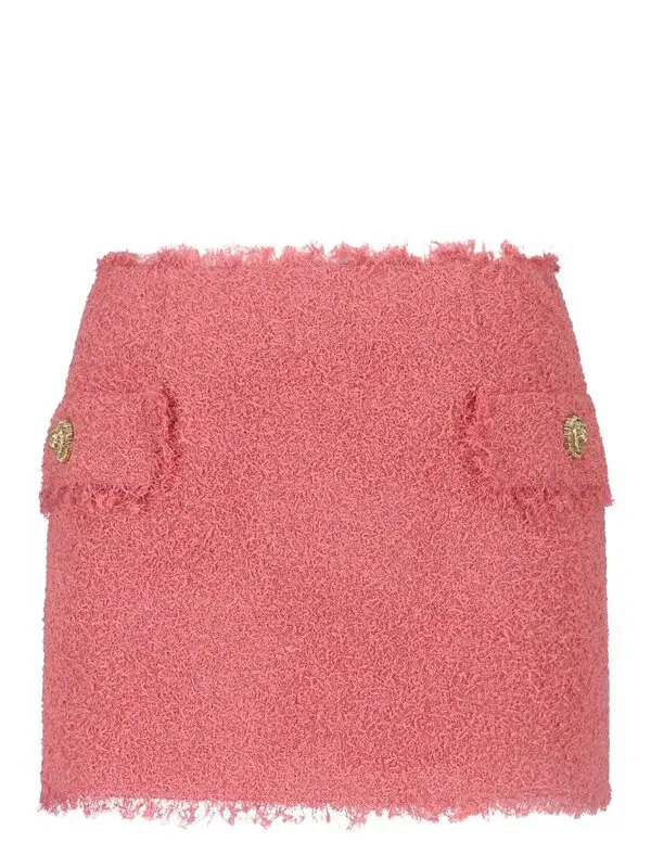 Balmain Tweed Mini Skirt - Pink