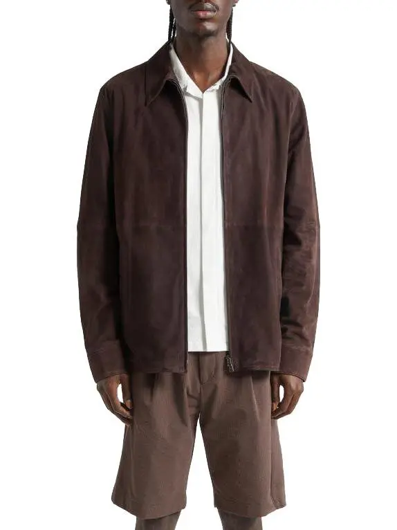 Herno Suede Zip-up Jacket - Chocolate