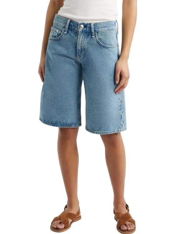 Rag & Bone Ariel Longer Length Denim Shorts - Everglade