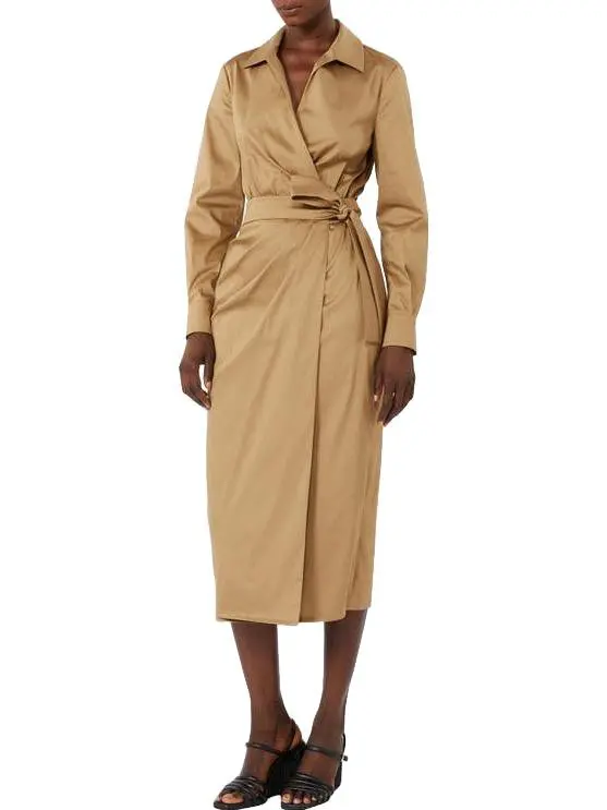 Max Mara Ottelia Long-sleeve Maxi Shirt Dress - Desert