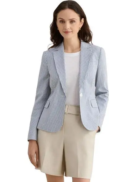 HOBBS LONDON Blake Structured Blazer - Blue White