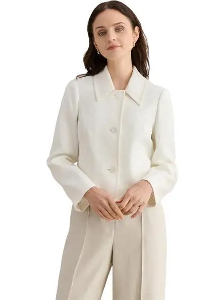 HOBBS LONDON Adeen Linen Jacket - Ivory
