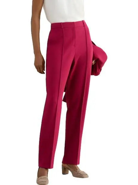 HOBBS LONDON Gemma Straight Leg Trousers - Beetroot Pink