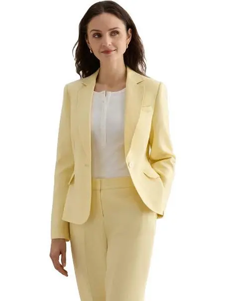 HOBBS LONDON Tailored Linen Blazer - Soft Yellow