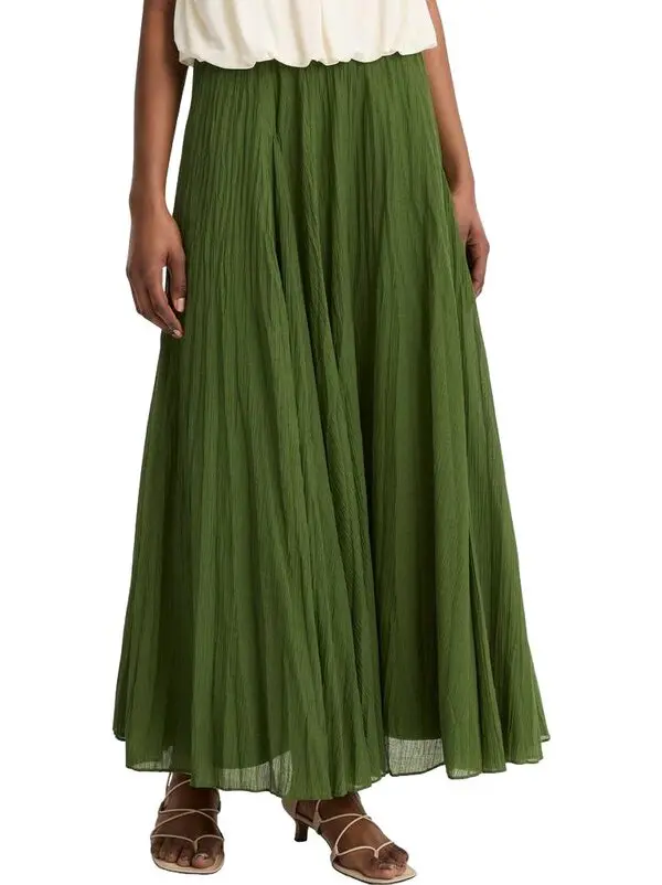 Vince Crinkled Maxi Skirt - Herb
