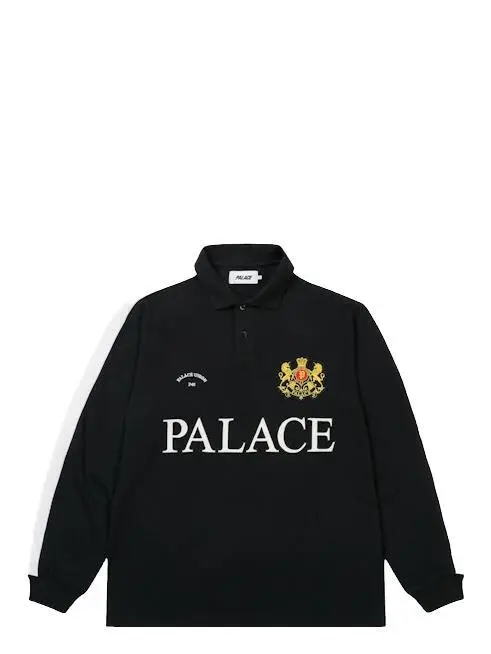 PALACE Established Longsleeve Polo Shirt - Black