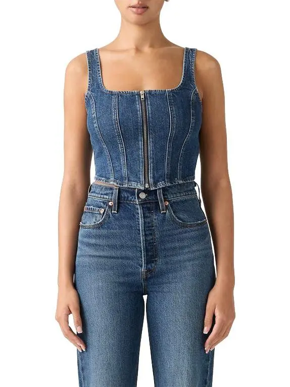 LEVI'S Zip Corset Denim Top - Shes So Vague