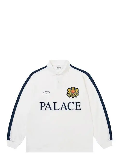 PALACE Established Longsleeve Polo Shirt - Navy Blue
