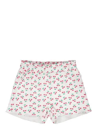 DEUX PAR DEUX Rib Cherry Shorts - White With Cherry Print